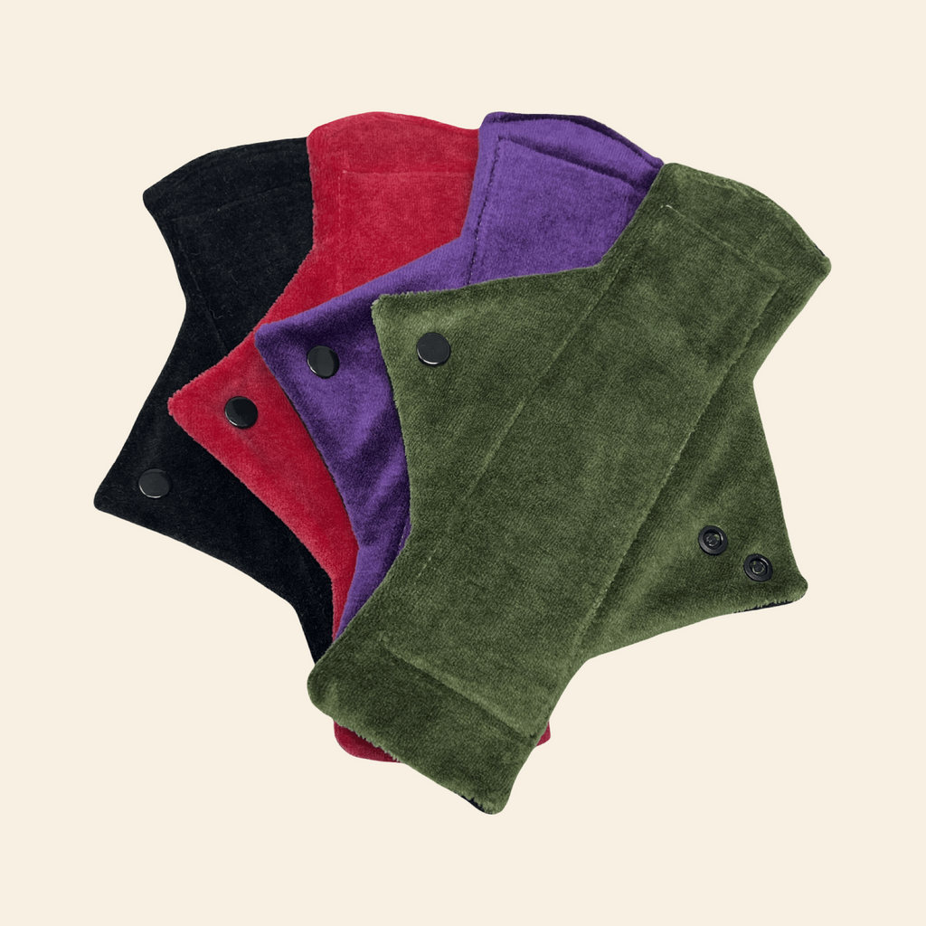 Dark Coloured Bamboo Light Flow Day Pads x4 – Tree Hugger Cloth Pads